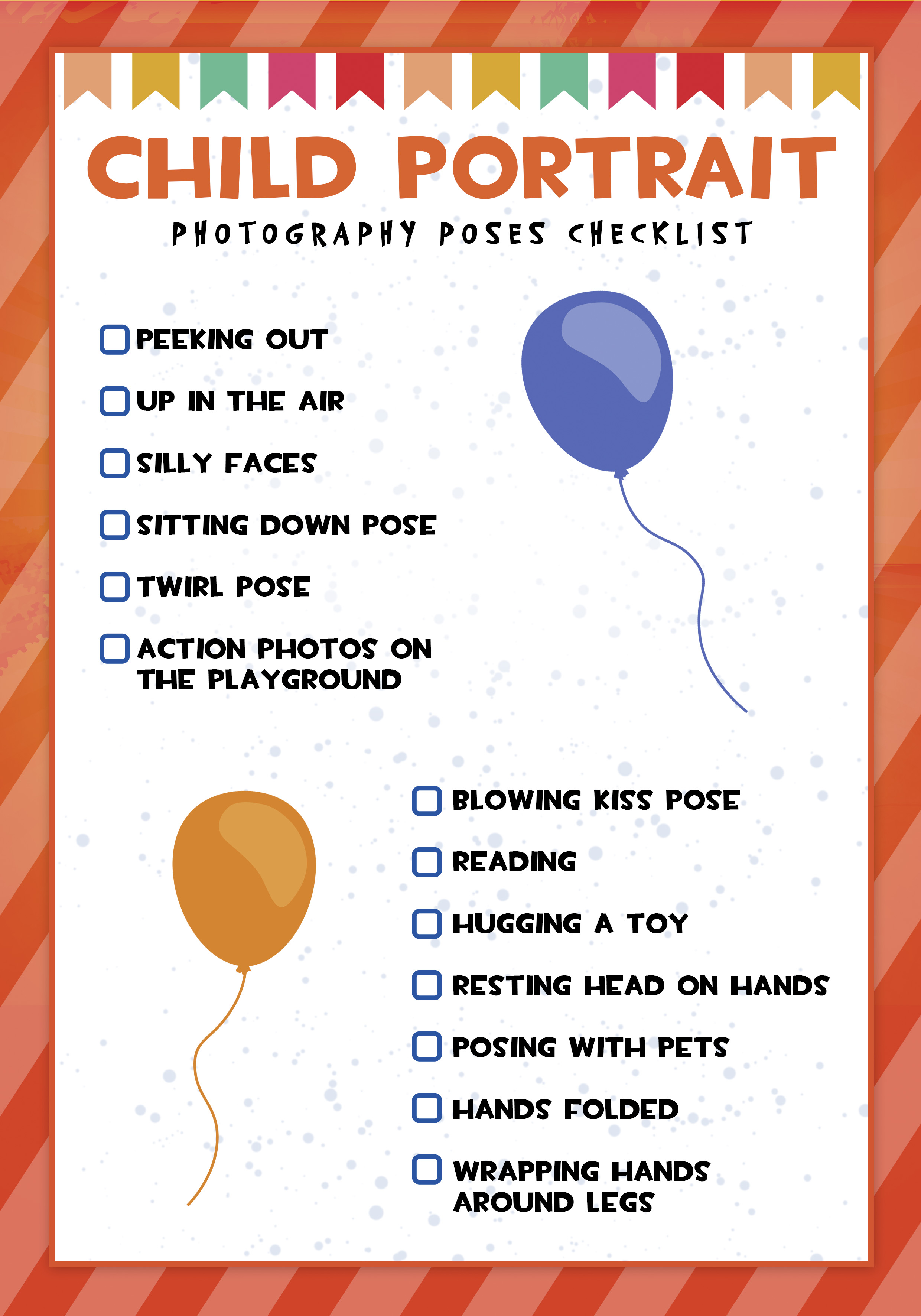 Portrait Photography Poses + FREE Checklists