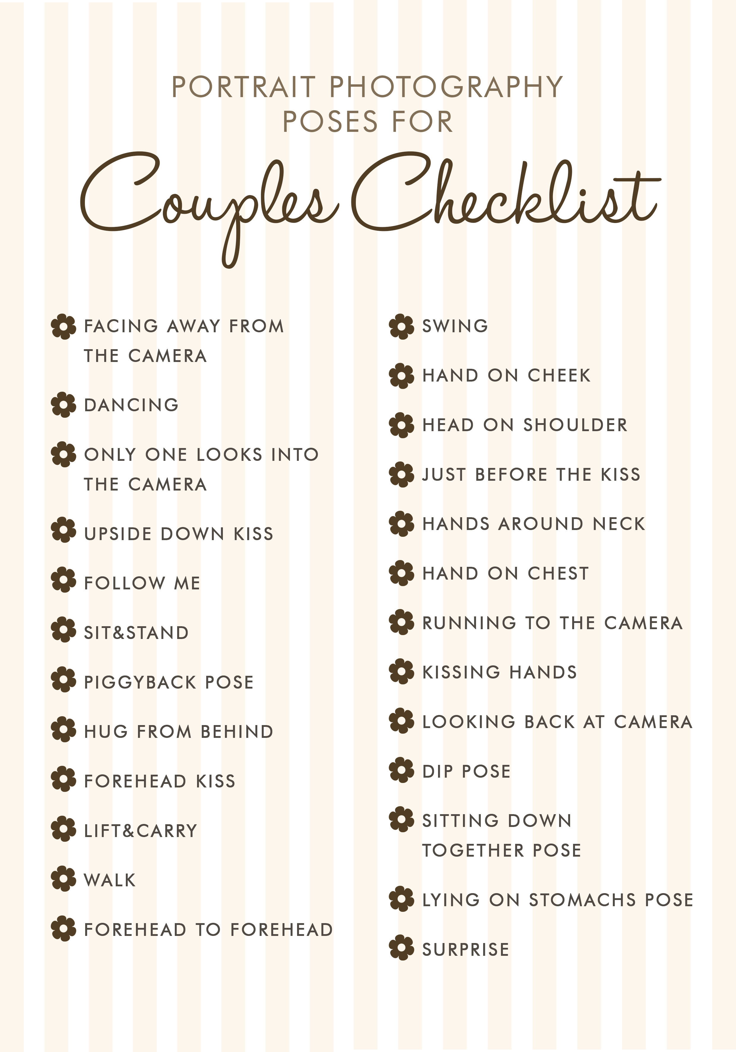 Portrait Photography Poses + FREE Checklists