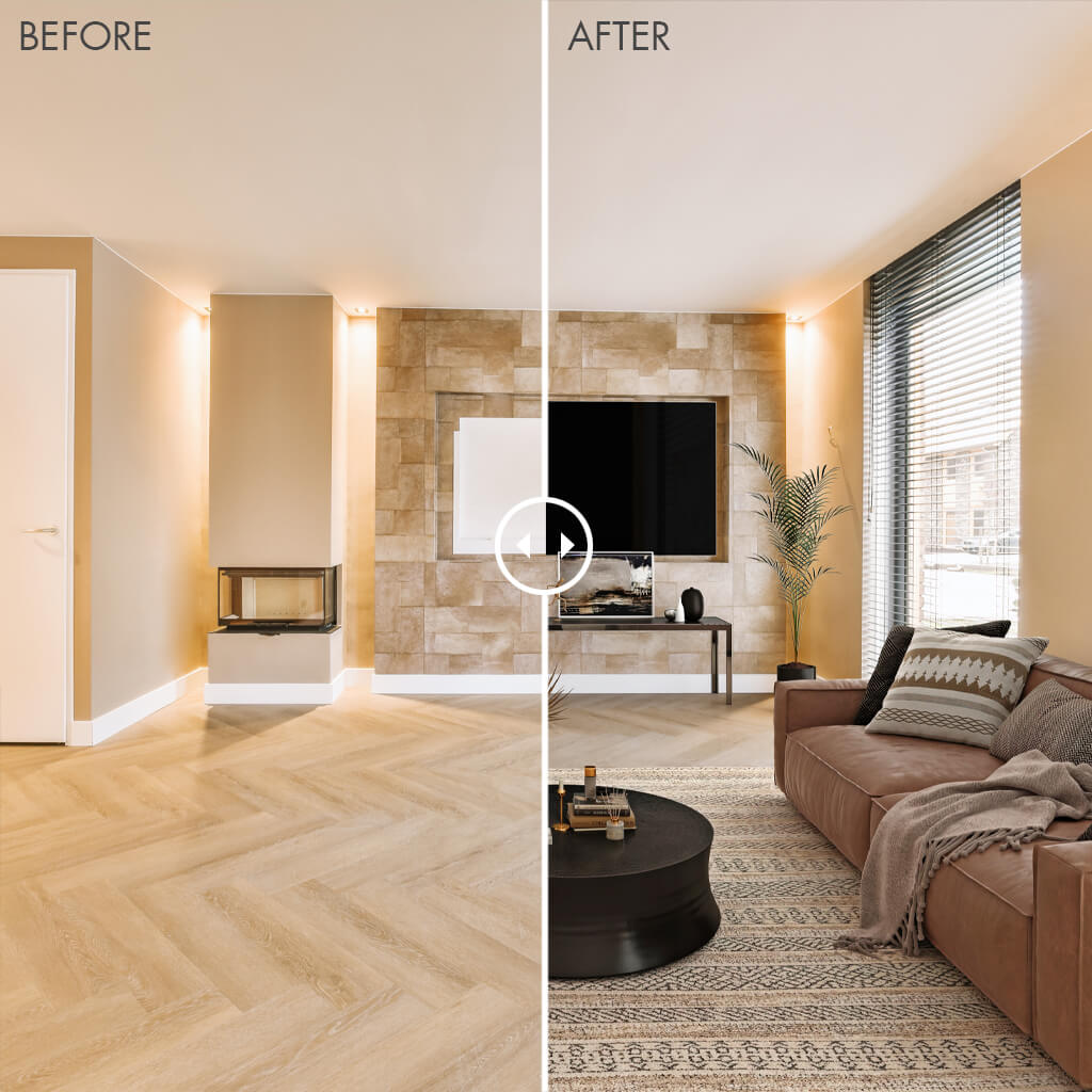 Before And After Staging Living Room Using Same Items