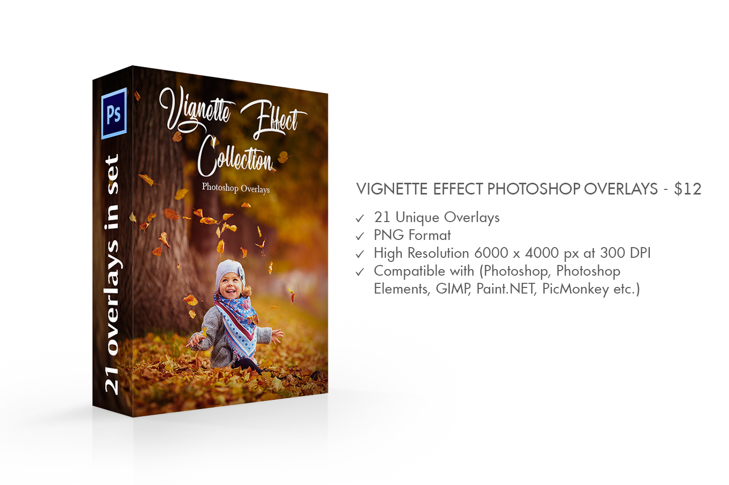 Vignette Effect Photoshop Overlays - Premium Collection
