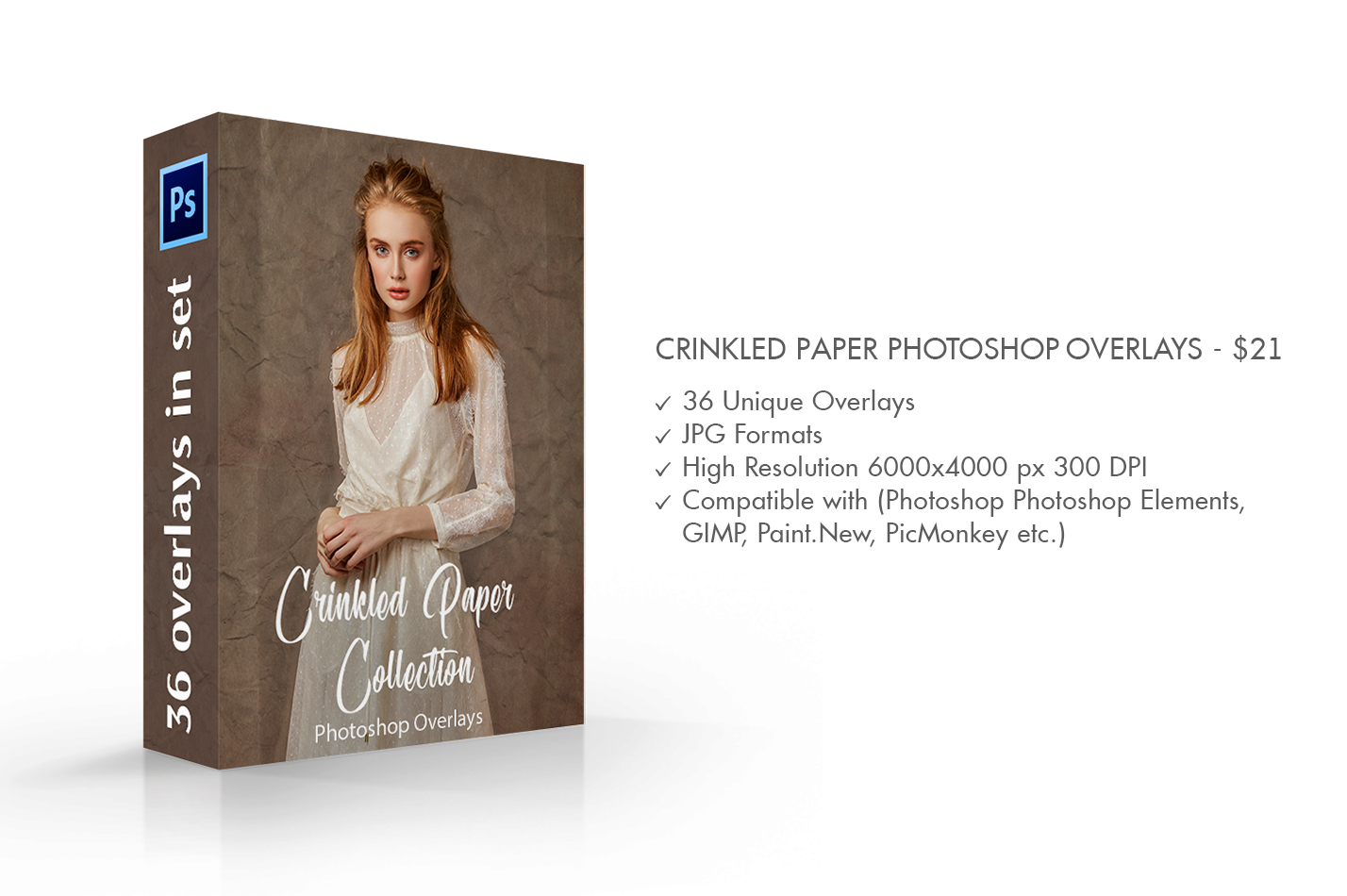 Сrinkled Paper Photoshop Overlays – Premium Collection