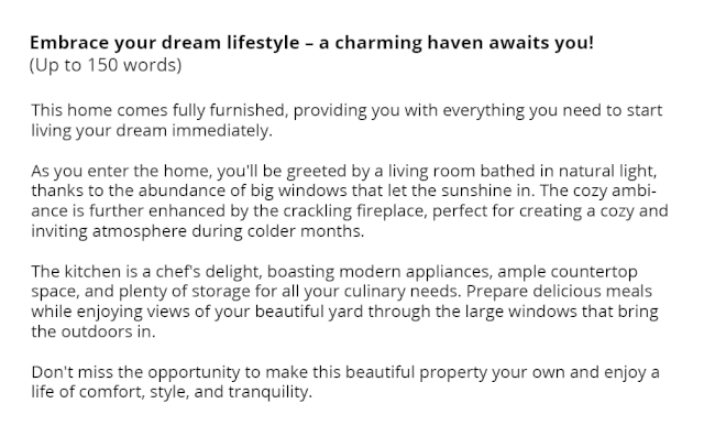 Real Estate Copywriting Services to Write Description That Sell